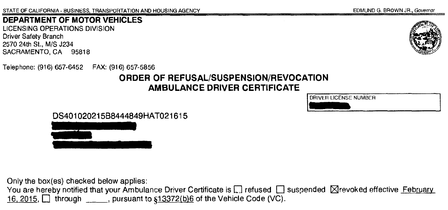 California Vehicle Code (CVC) 13372 - DMV License Suspension Defense