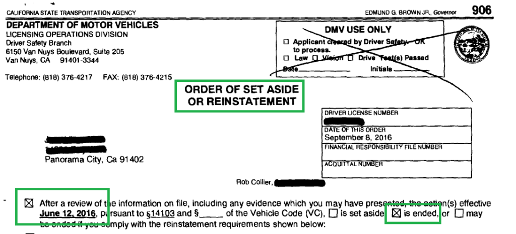 DMV Victory at Fraudulent Activity Hearing at Van Nuys DSO